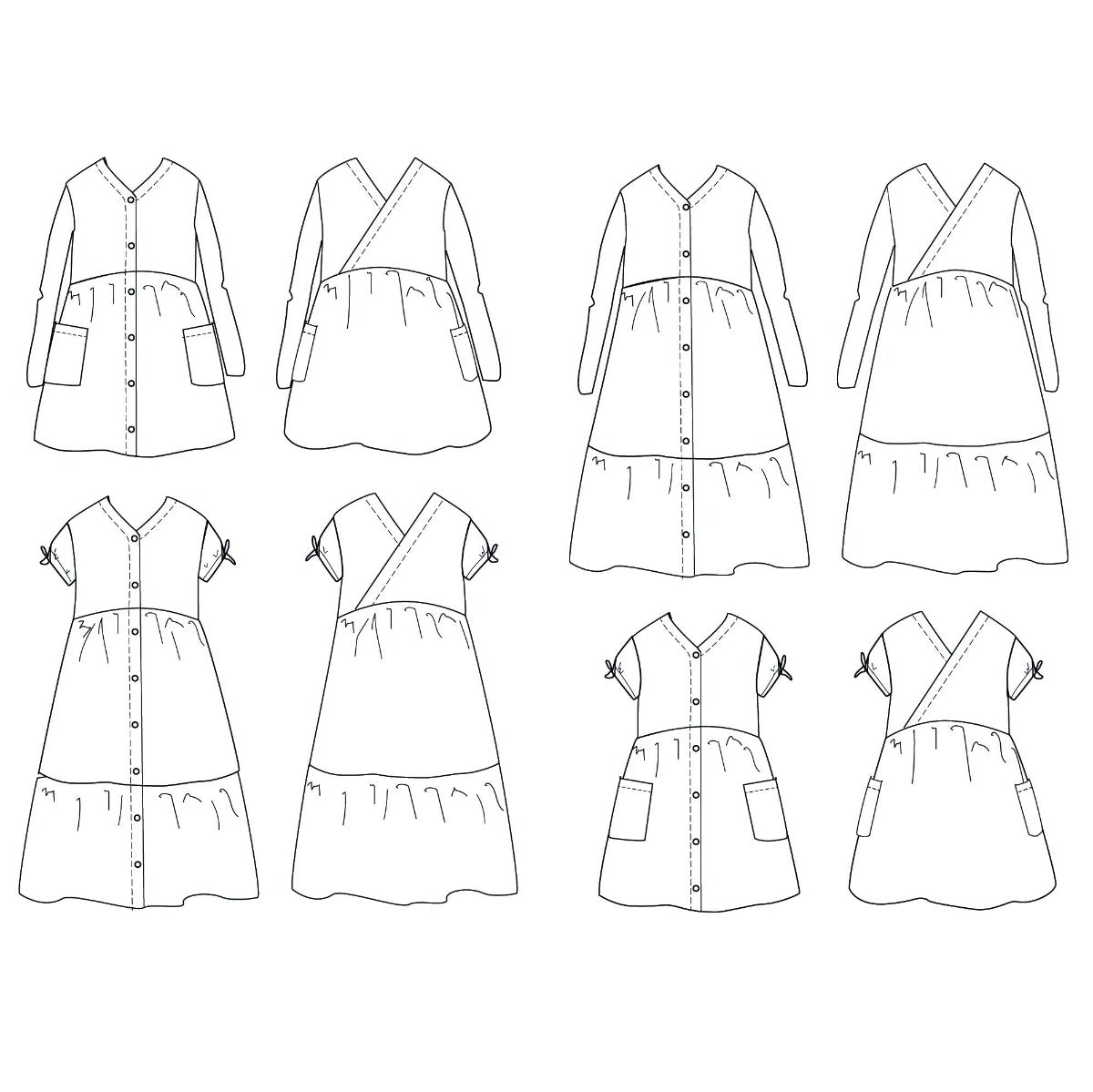 ANNA Duo Dress - Girl + Mum - PDF Sewing Pattern – Ikatee sewing patterns
