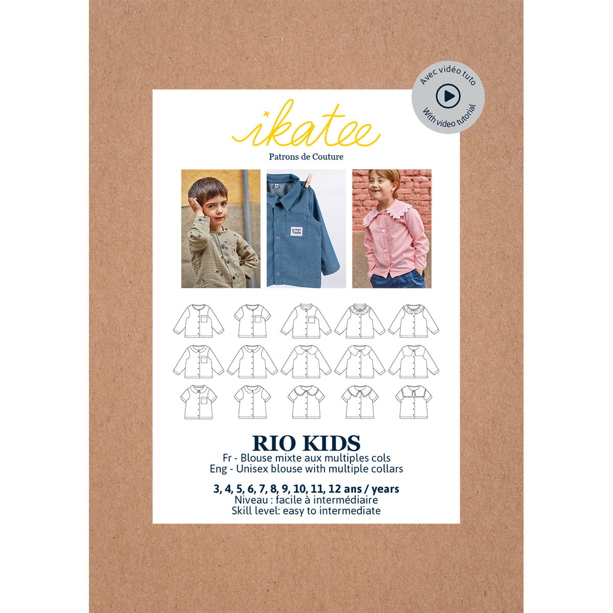 RIO KIDS Blouse - 3/12y - Paper Sewing Pattern – Ikatee sewing patterns