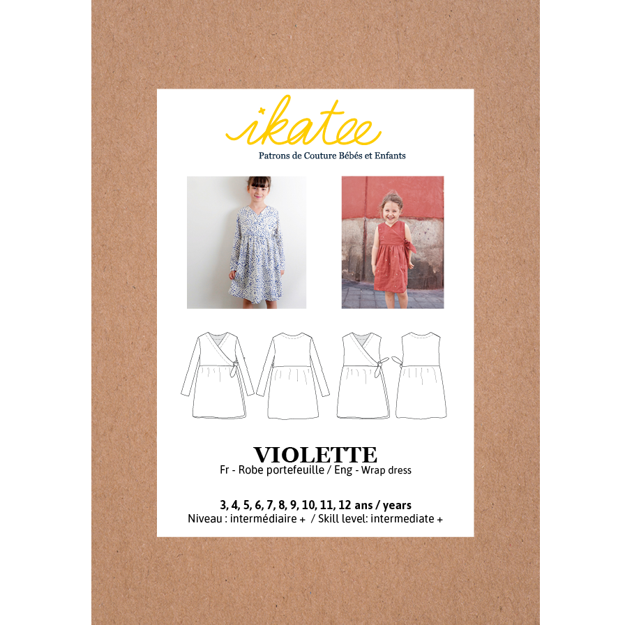 VIOLETTE dress - Girl 3/12Y - Paper Sewing Pattern – Ikatee sewing patterns
