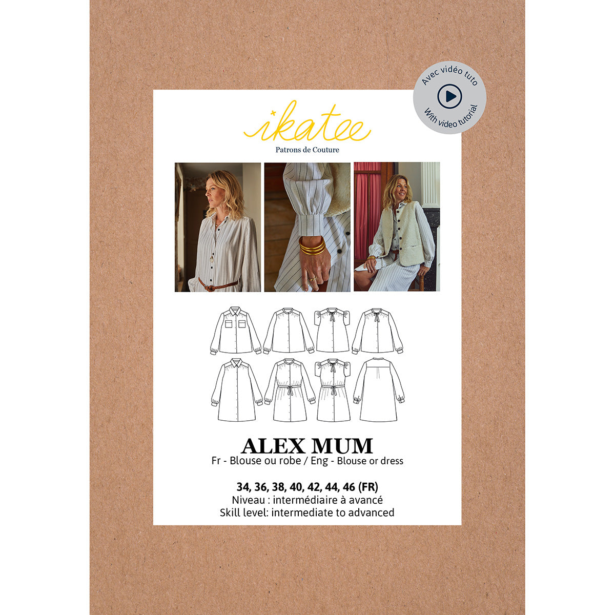 Alex Mum Blouse or dress for woman pattern – Ikatee sewing patterns