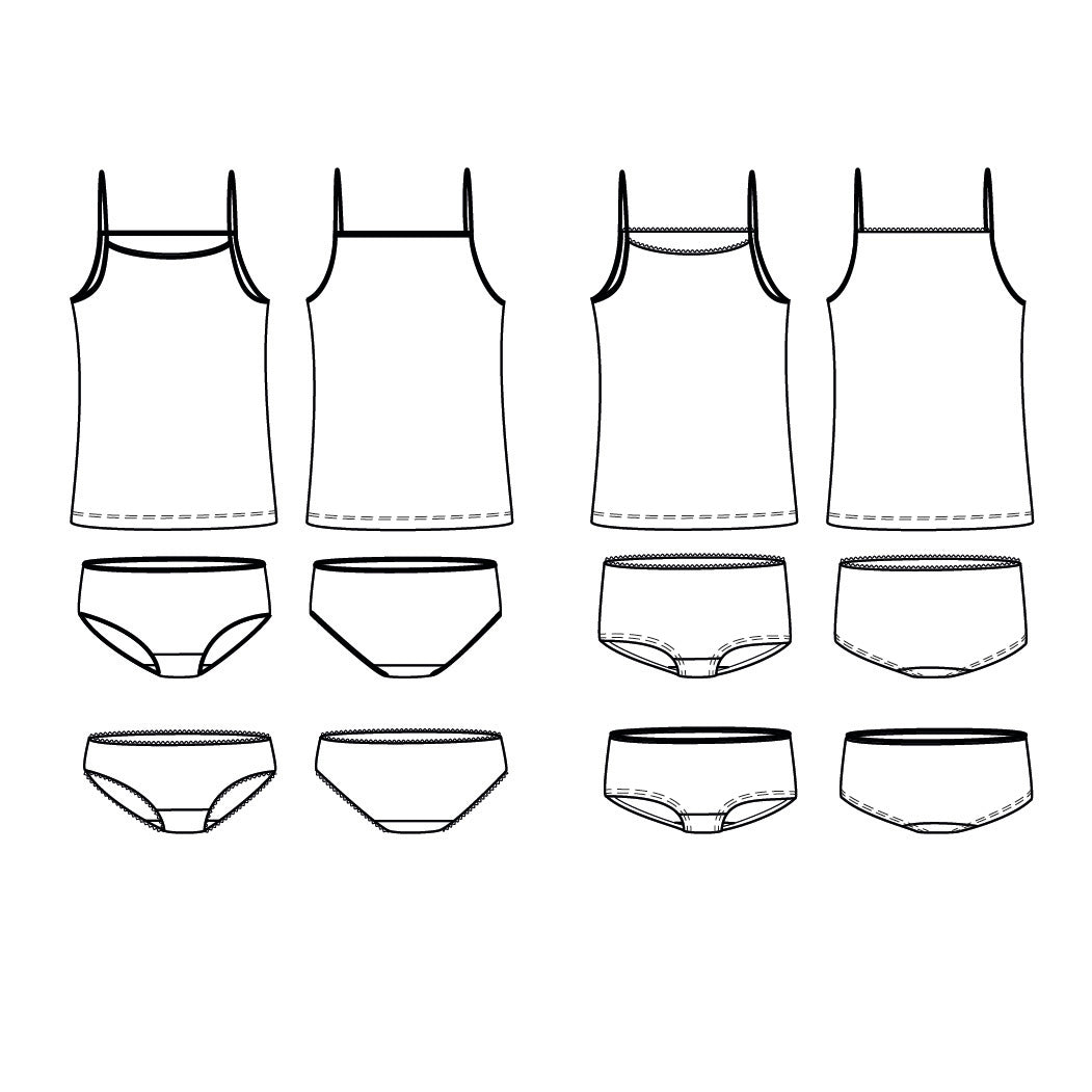 BELLE underwear set pattern - Girl 3/12 - PDF – Ikatee sewing patterns