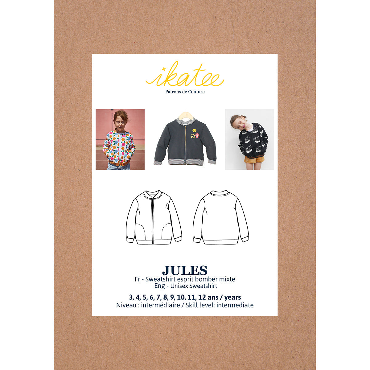 JULES Sweat Bomber - 3-12Y - Paper Sewing Pattern – Ikatee sewing patterns