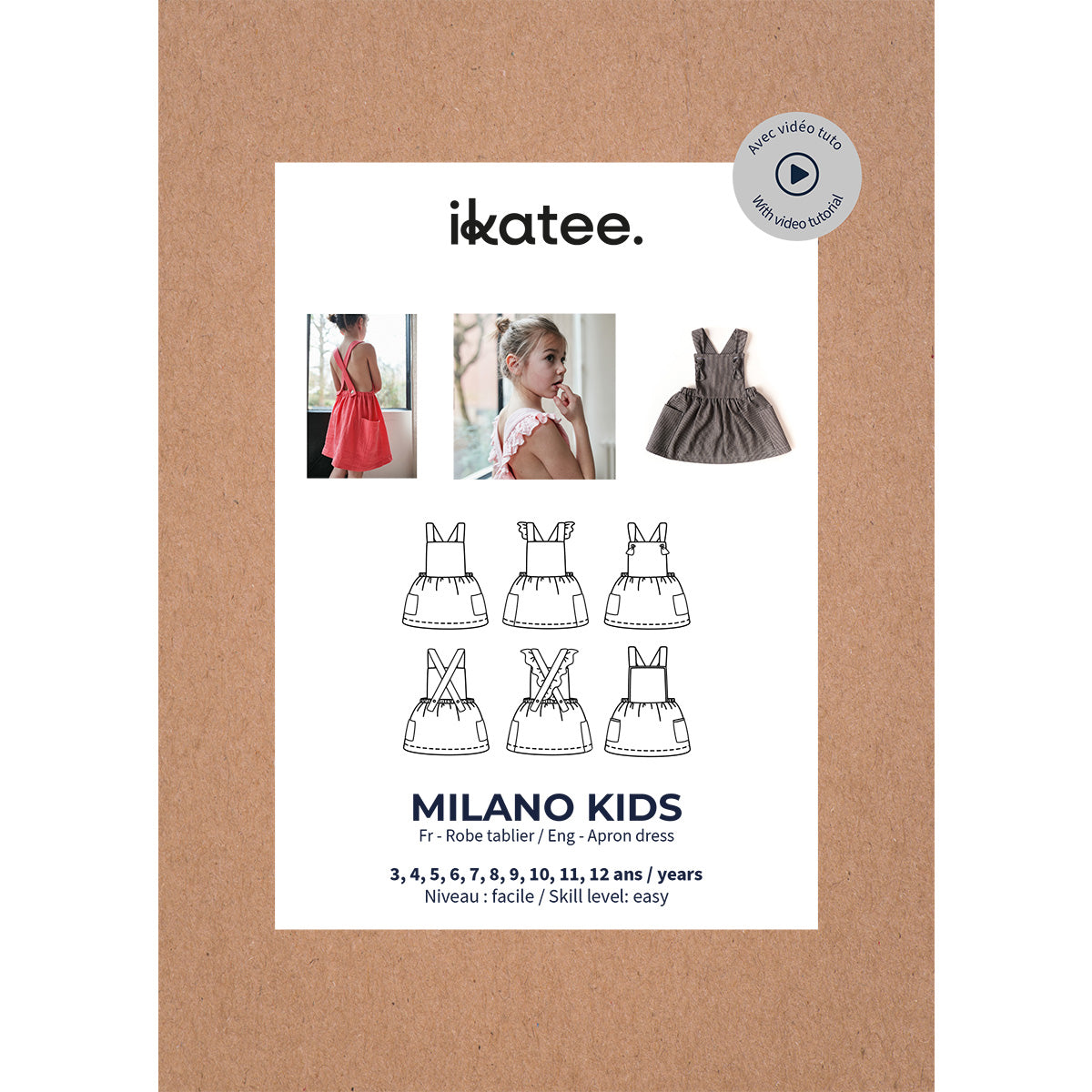 MILANO KIDS Dress - Girl 3-12Y - Paper sewing pattern – Ikatee sewing ...
